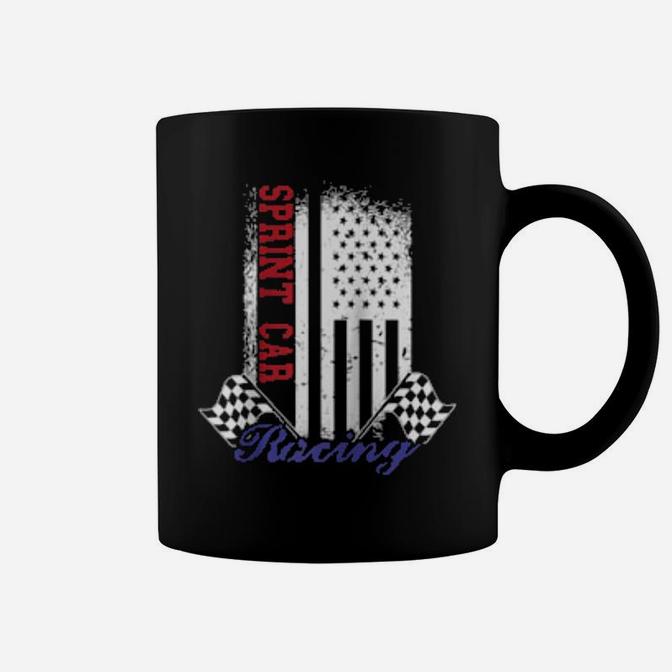 Drag Car Racing Patriotic American Flag Coffee Mug - Monsterry