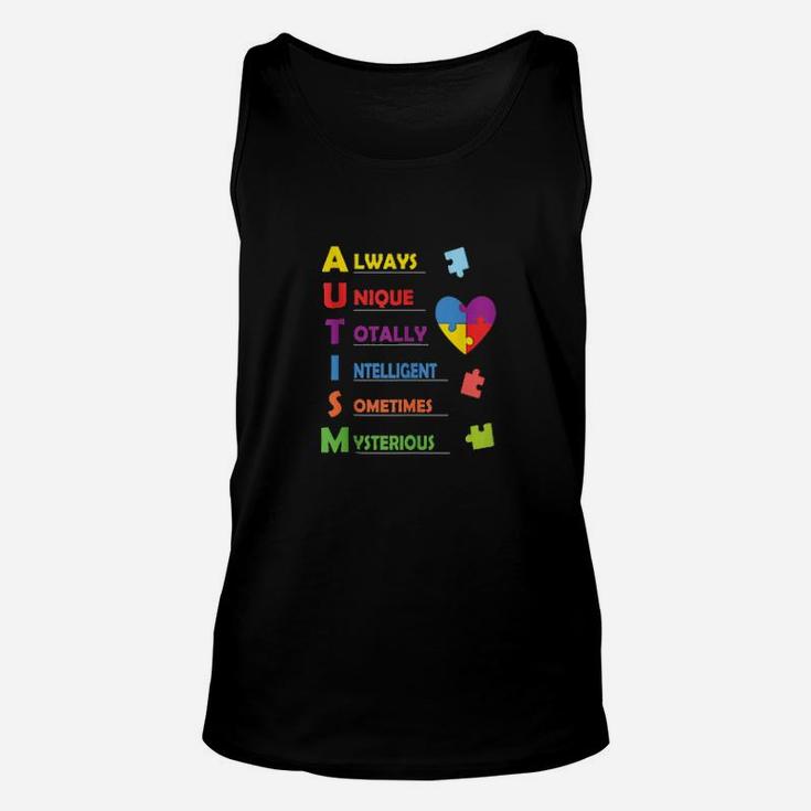 Autism Awareness Autism Acronym And Puzzle Piece Unisex Tank Top ...