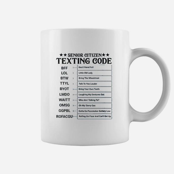 Senior Citizen Texting Code Coffee Mug - Thegiftio