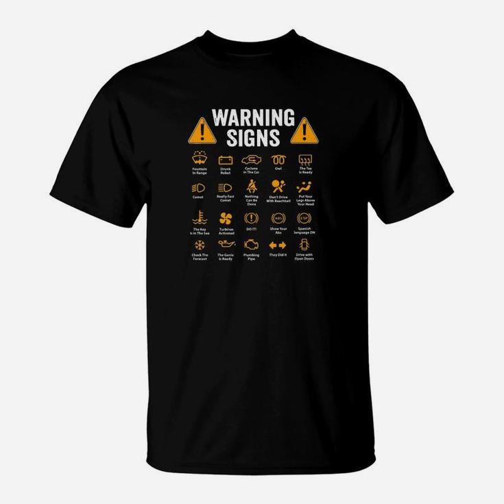 Mechanic Warning Signs T-Shirt - Thegiftio