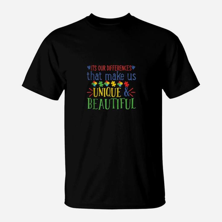 Our Differences Make Us Unique Beautiful Autism T-Shirt - Monsterry